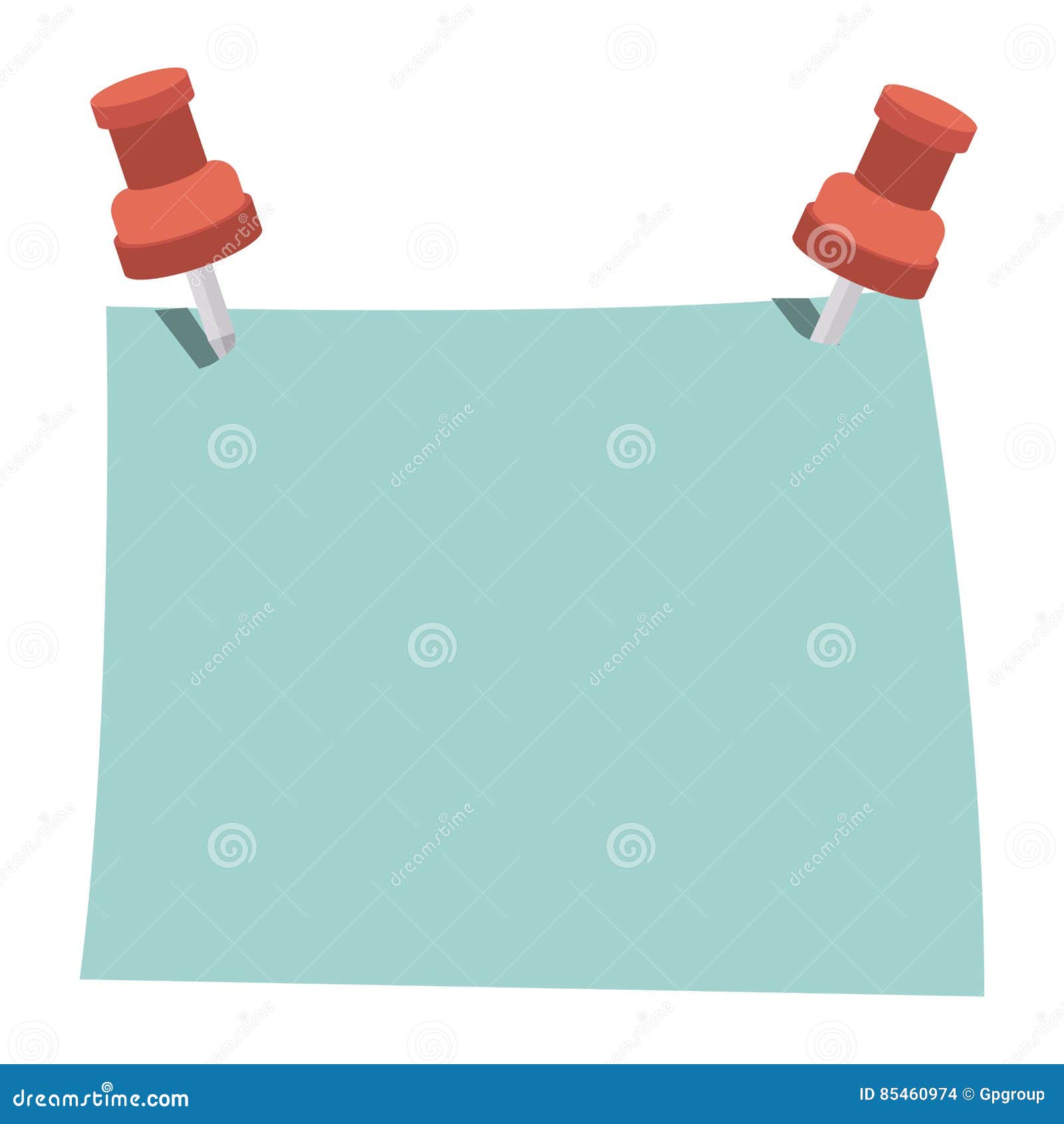 Blue Note with Red Tack Element Office Stock Illustration ...