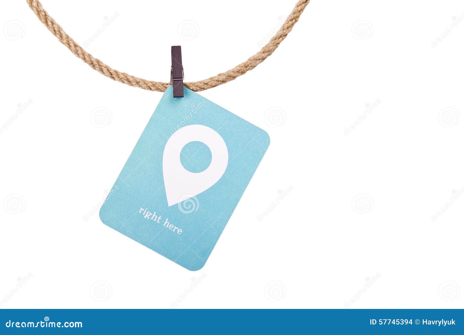 Blue Note with the Words Right Here Stock Photo - Image of clip ...