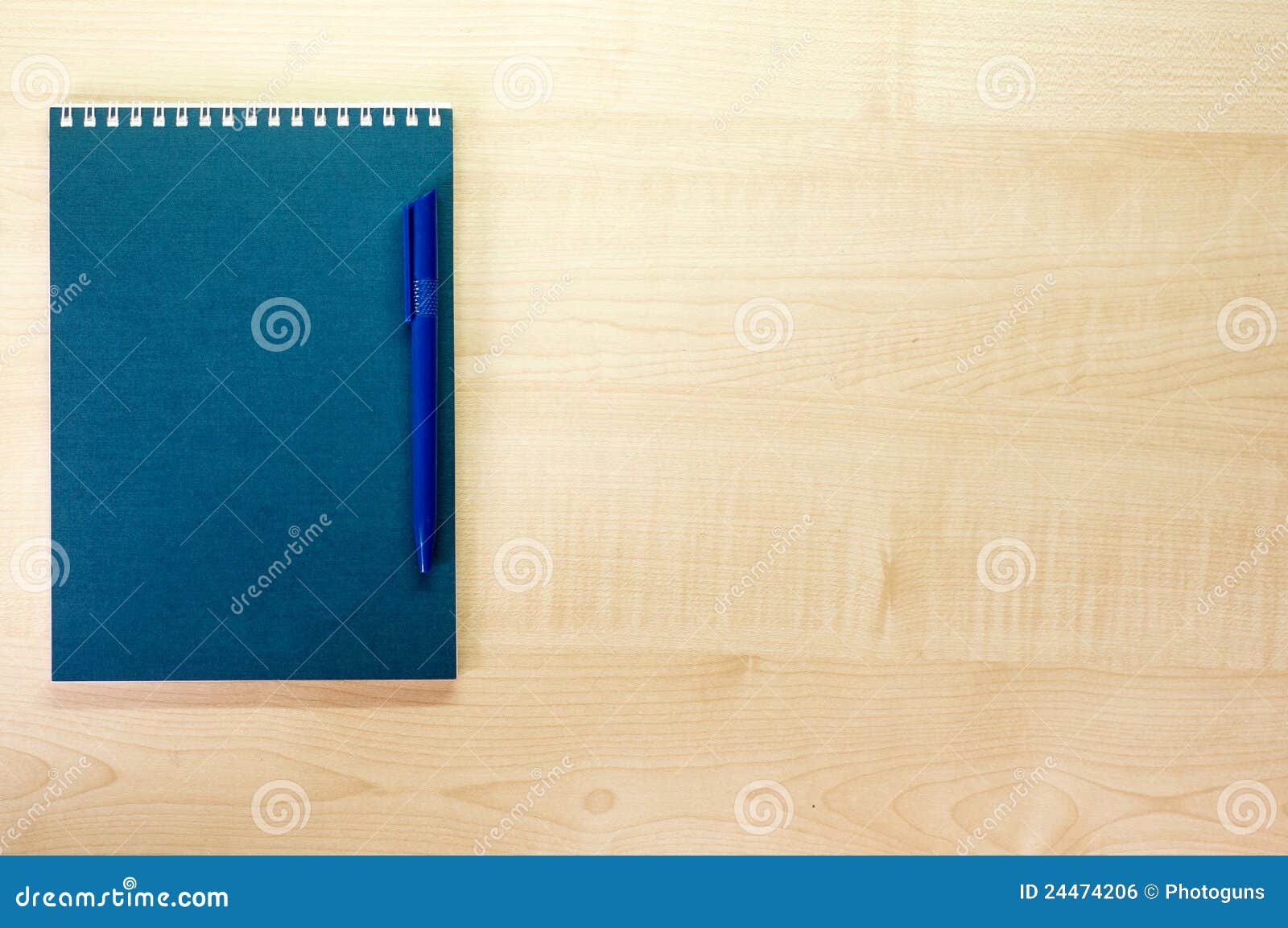 Blue Notebook and Blue Pen on the Desk Stock Photo - Image of ballpoint ...