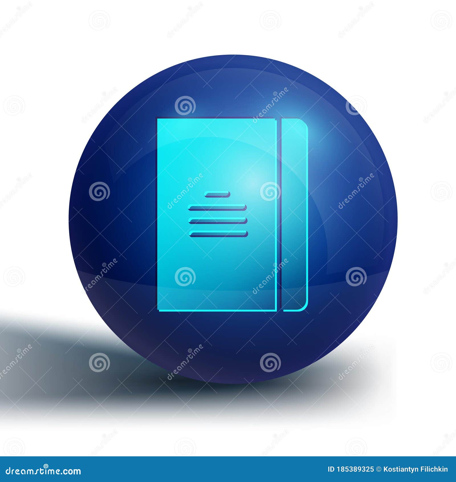 Blue Notebook Icon Isolated on White Background. Spiral Notepad Icon ...