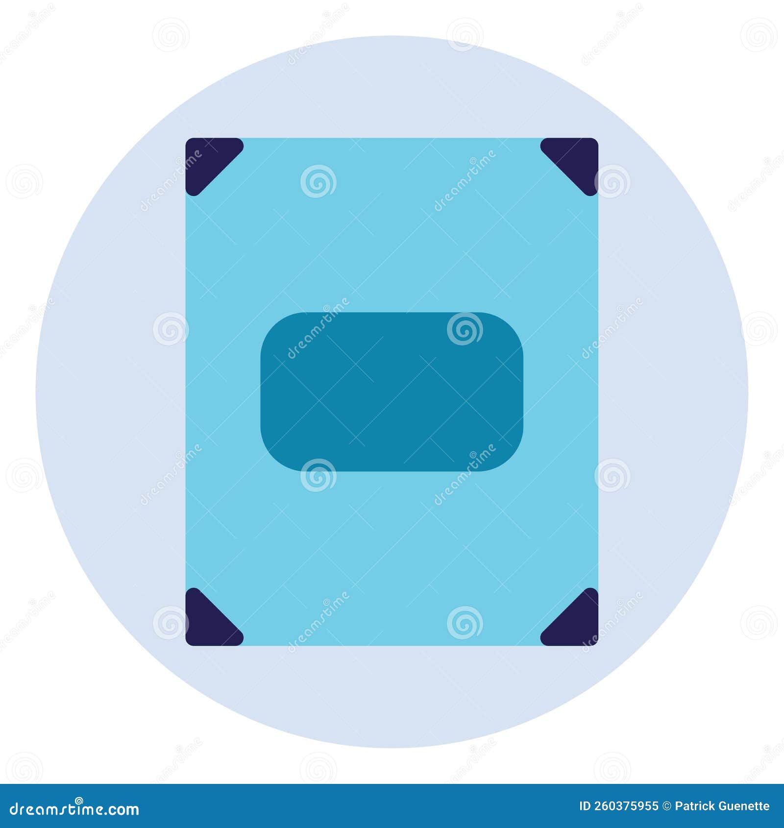 Blue notebook, icon stock vector. Illustration of equipment - 260375955