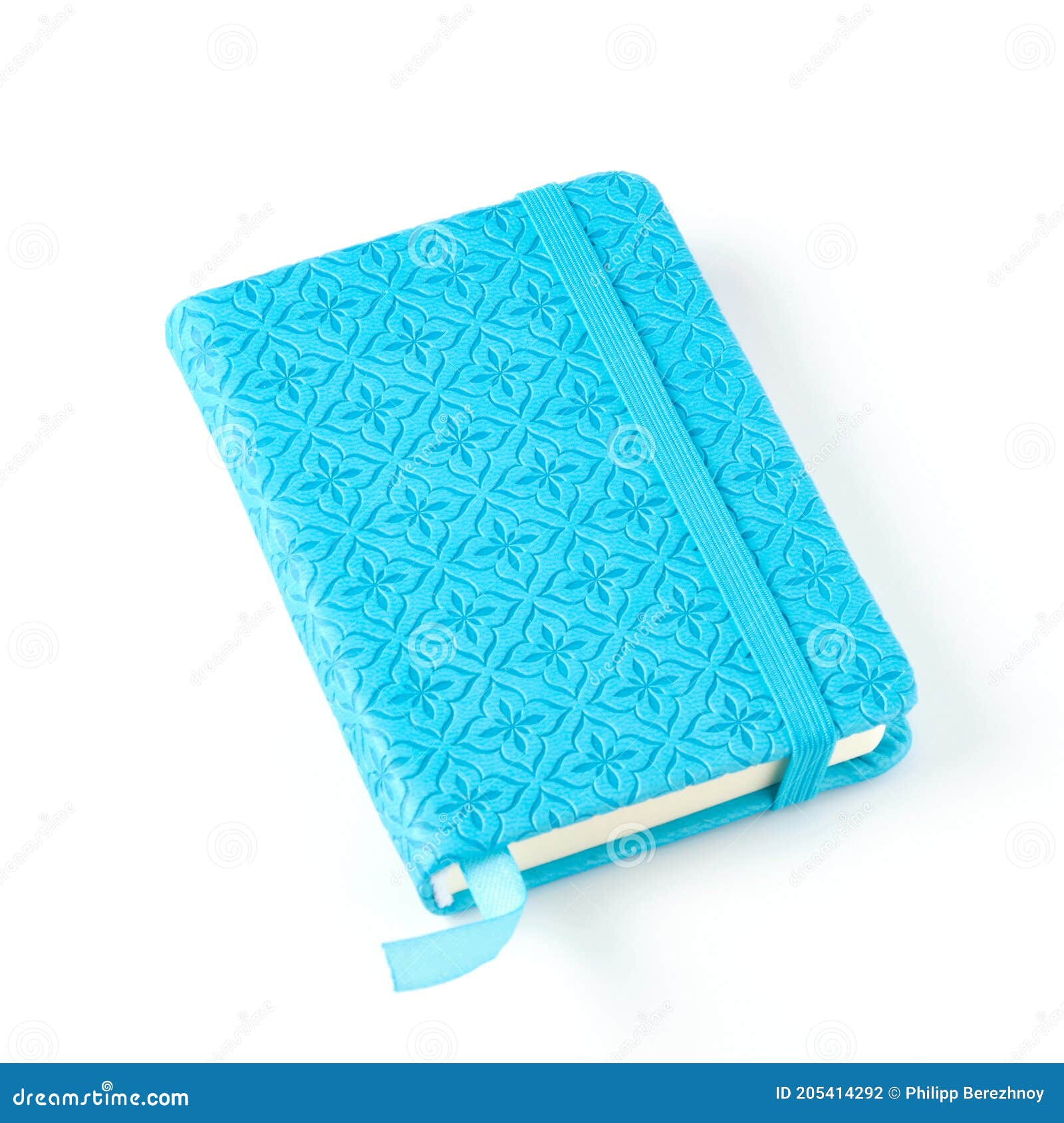 Blue Notebook with Pattern Isolated on White Stock Photo - Image of ...