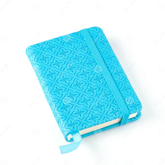 Blue Notebook with Pattern Isolated on White Stock Photo - Image of ...