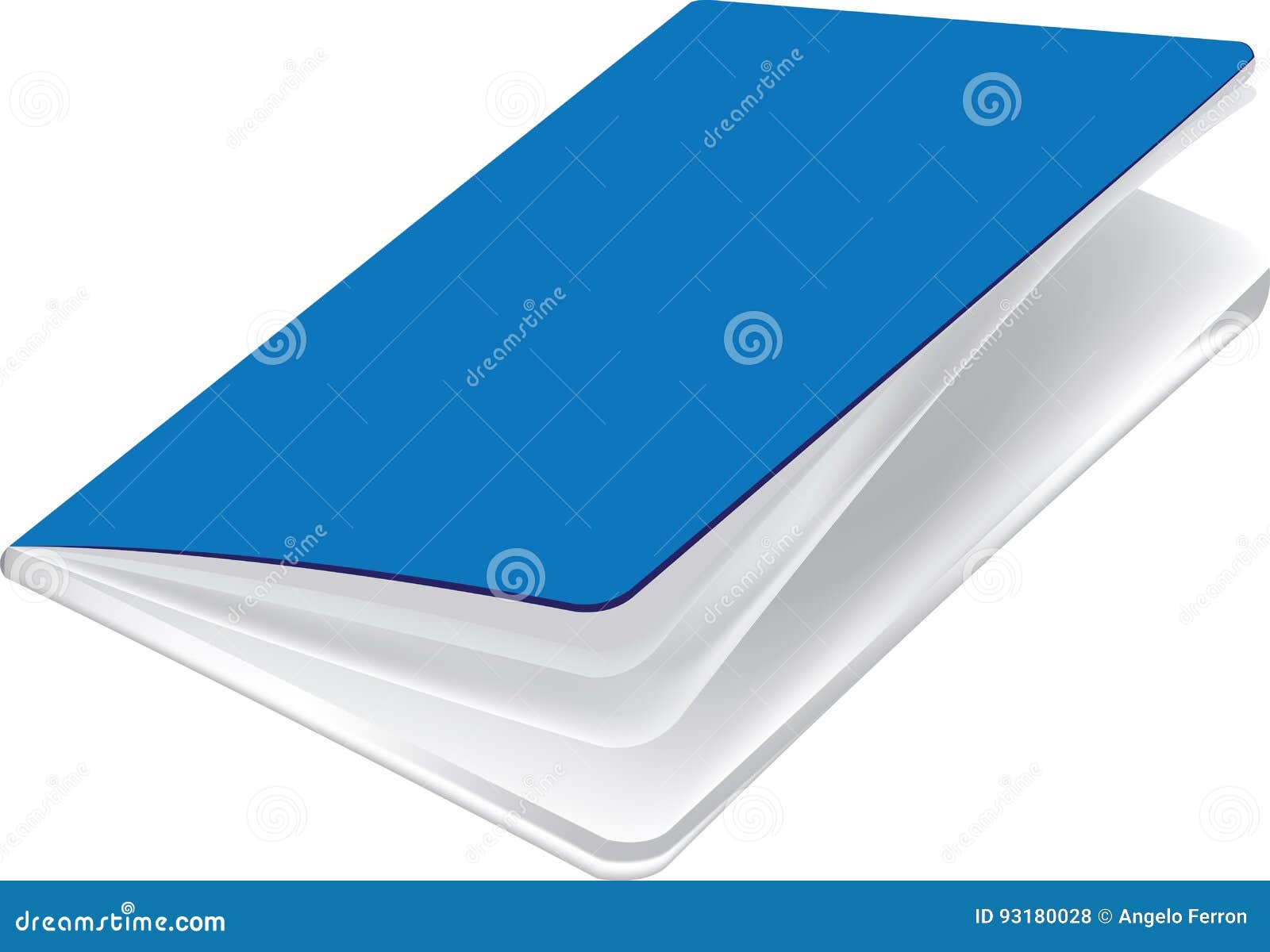 Blue Notebook with White Papers for School Use Stock Vector ...