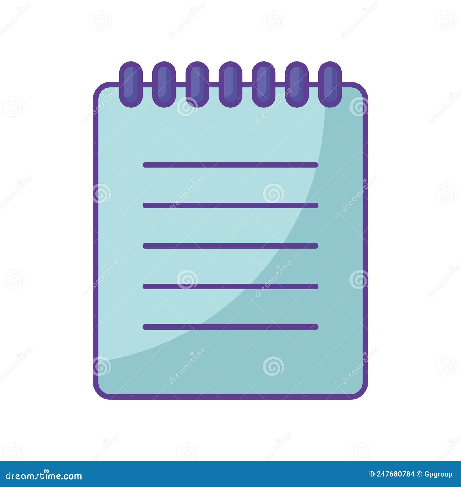 Blue notepad design stock vector. Illustration of binder - 247680784