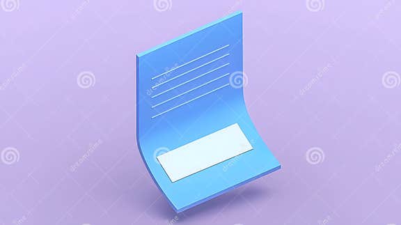 Blue Notepad on a Soft Purple Background Stock Illustration ...