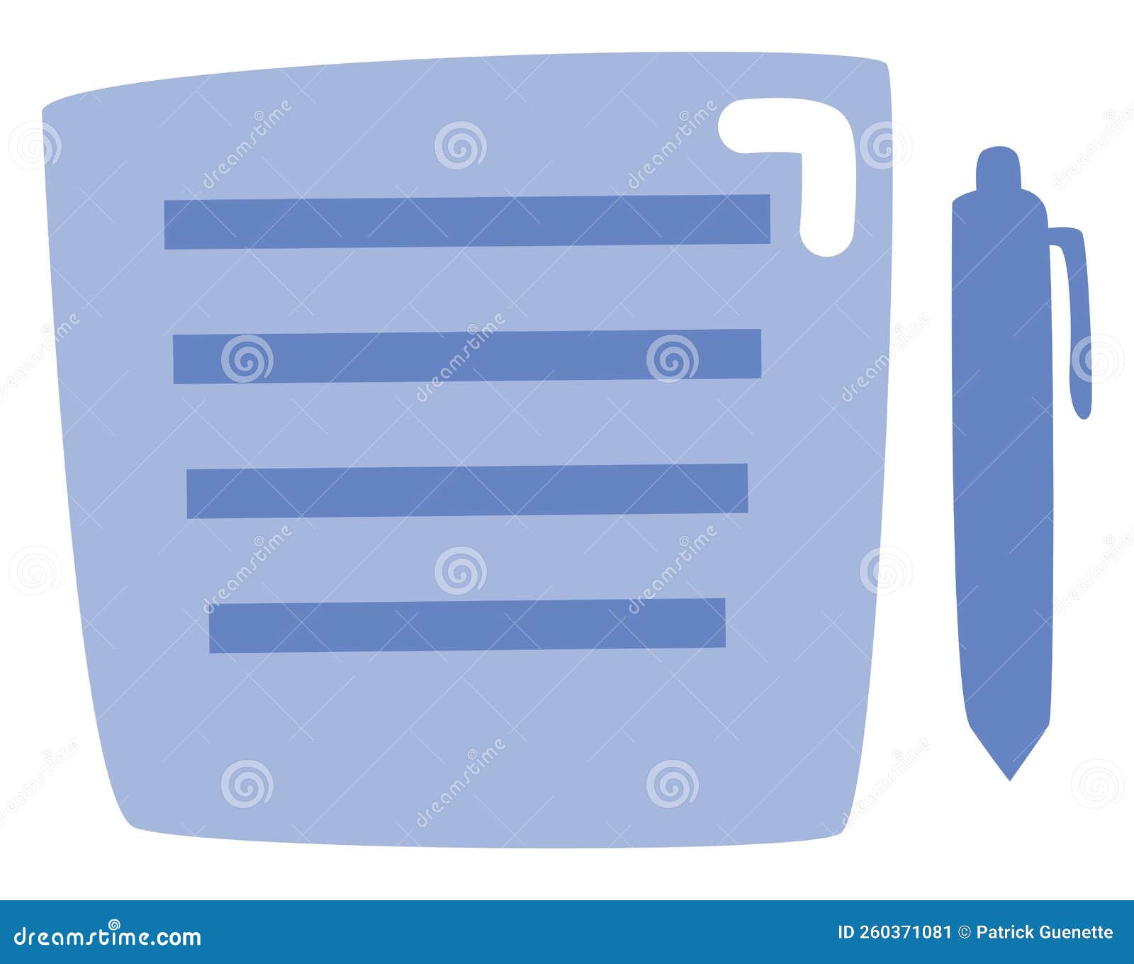 Blue notes, icon stock vector. Illustration of sheet - 260371081