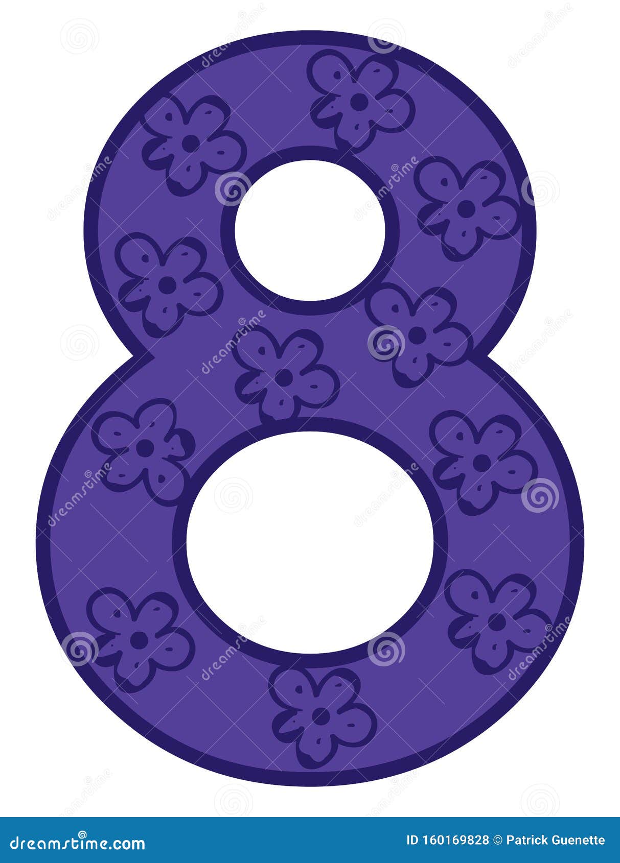 Blue Number Eight, Illustration, Vector Stock Vector - Illustration of ...