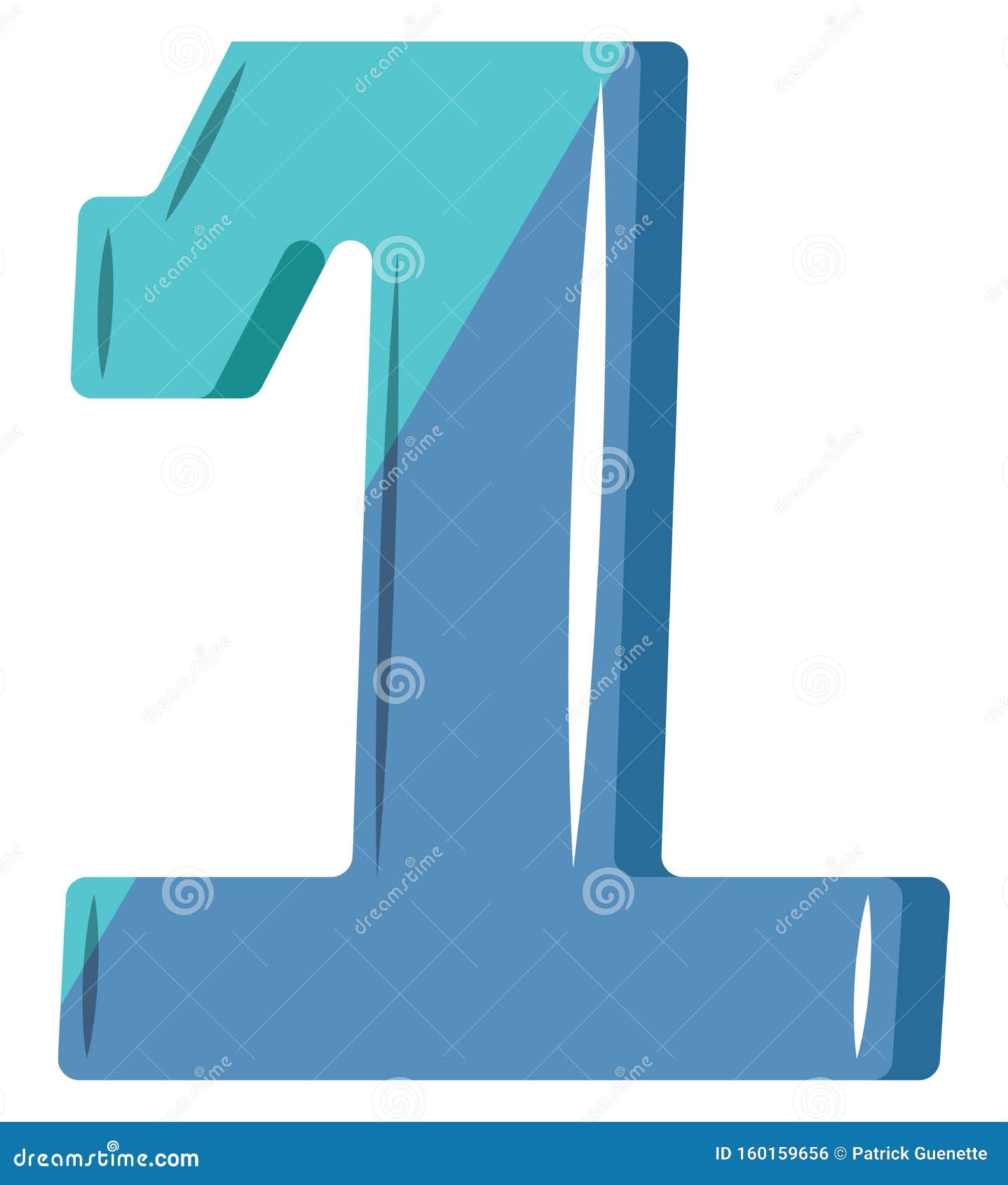 Blue Number One Illustration Vector Stock Vector - Illustration of blue ...