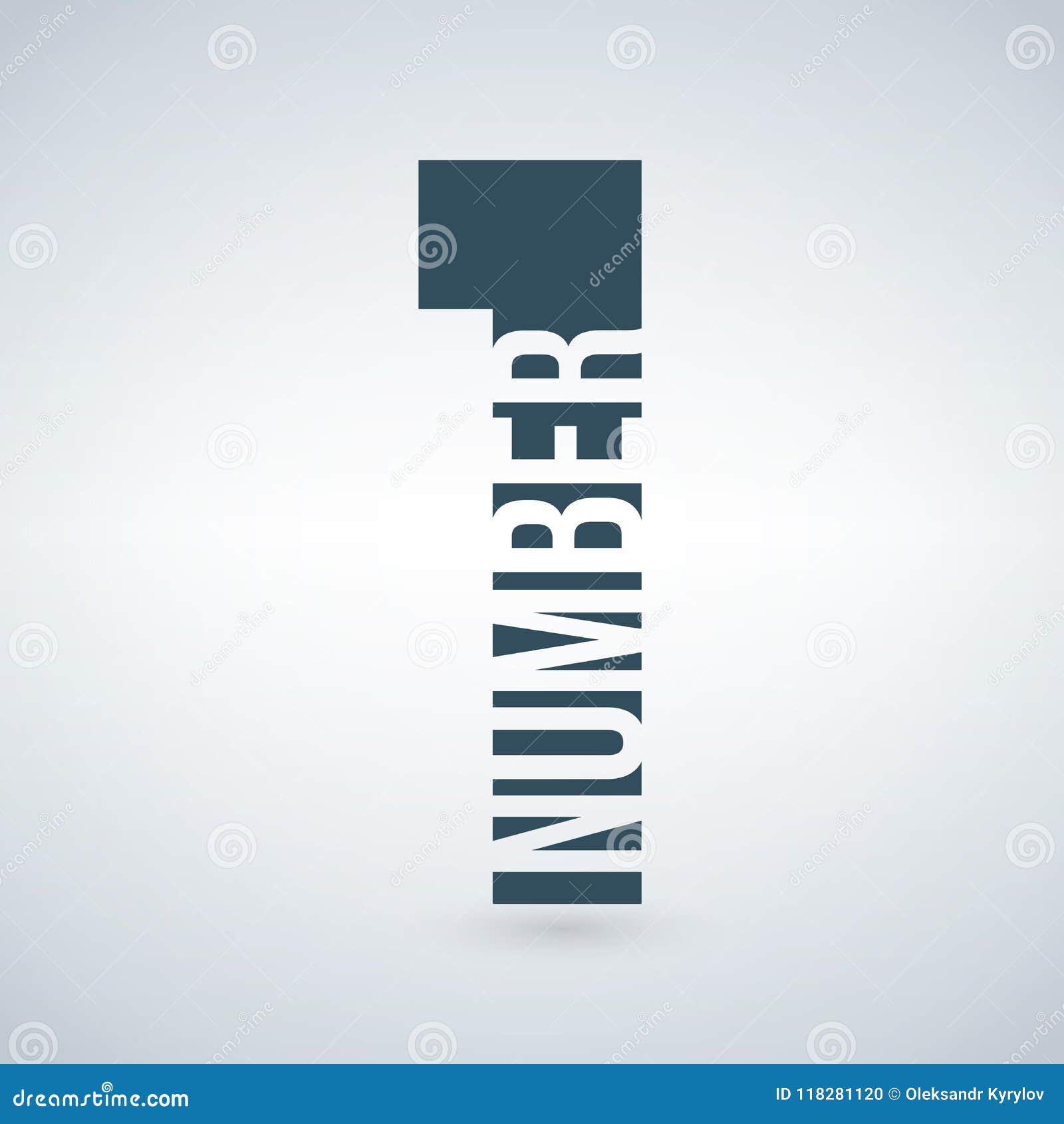 Blue Number One Logo Template, Vector Illustrations Isolated on White ...