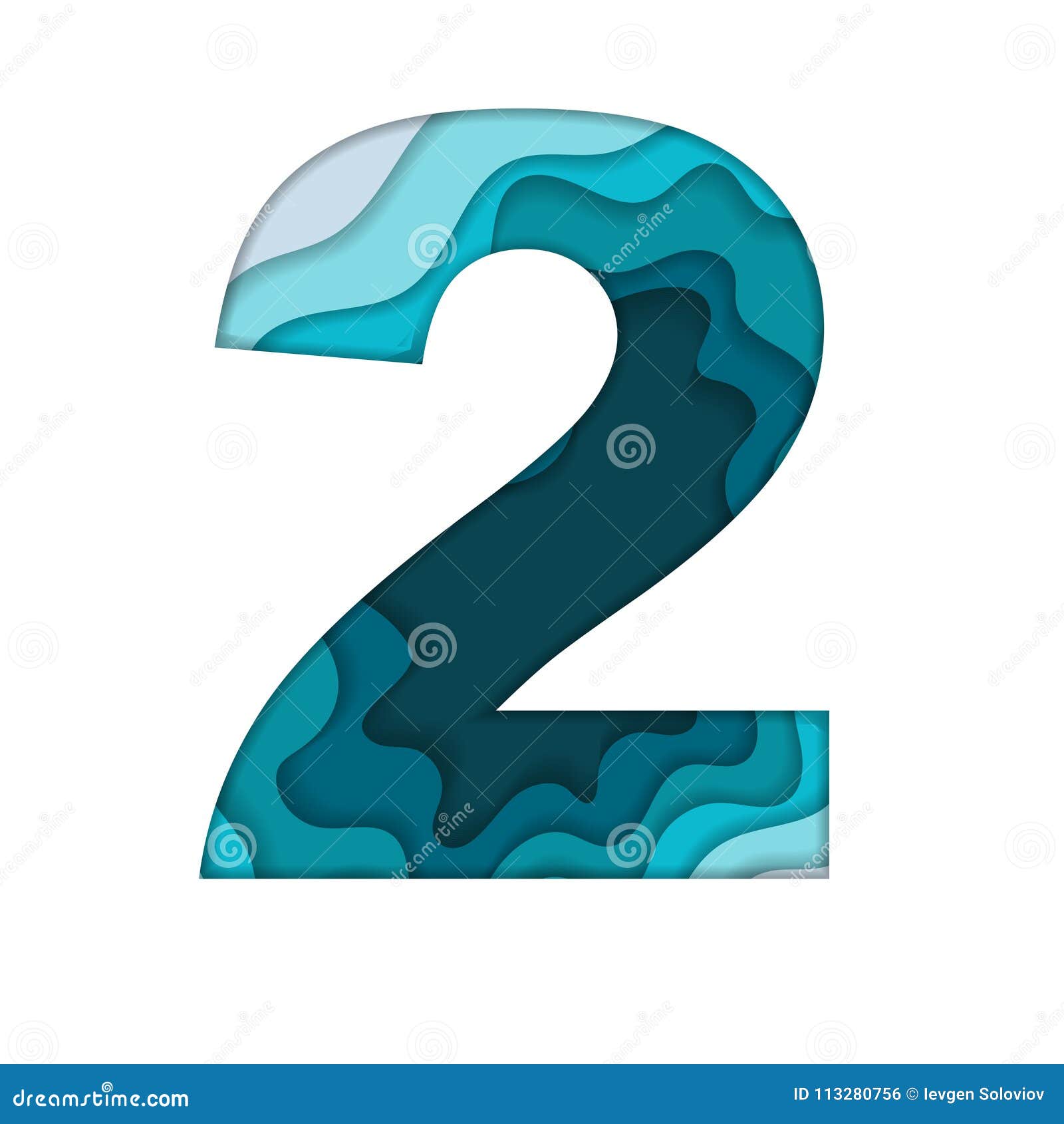 Blue number two stock vector. Illustration of order - 113280756