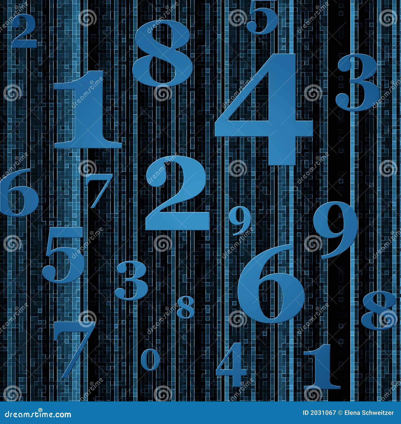 Blue numbers background stock illustration. Illustration of electronic ...