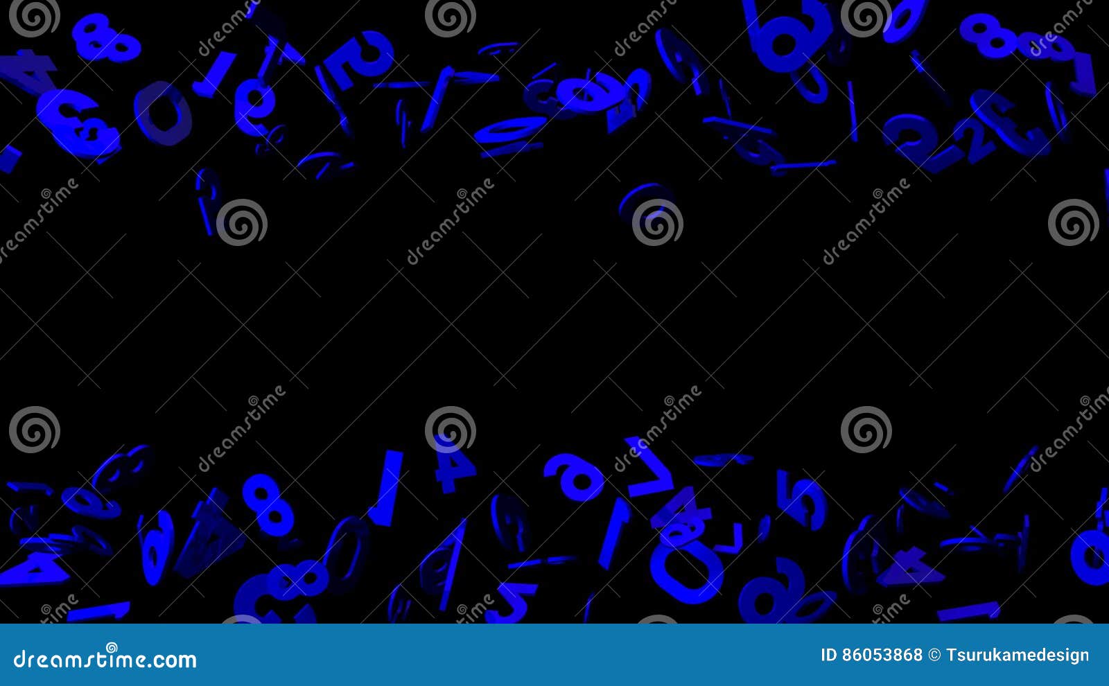 Blue Numbers on Black Background Stock Footage - Video of copy ...