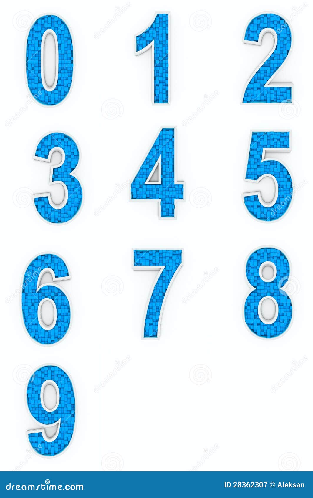 Blue numbers from cubes stock image. Image of place, number - 28362307