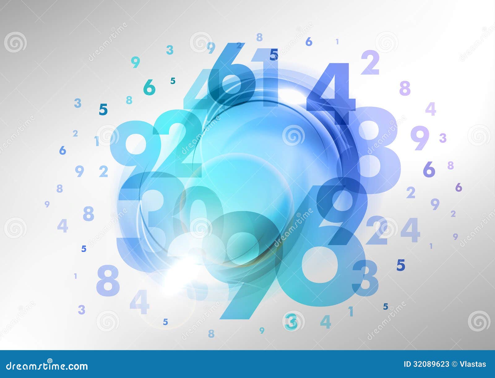 Blue numbers stock vector. Illustration of number, background - 32089623