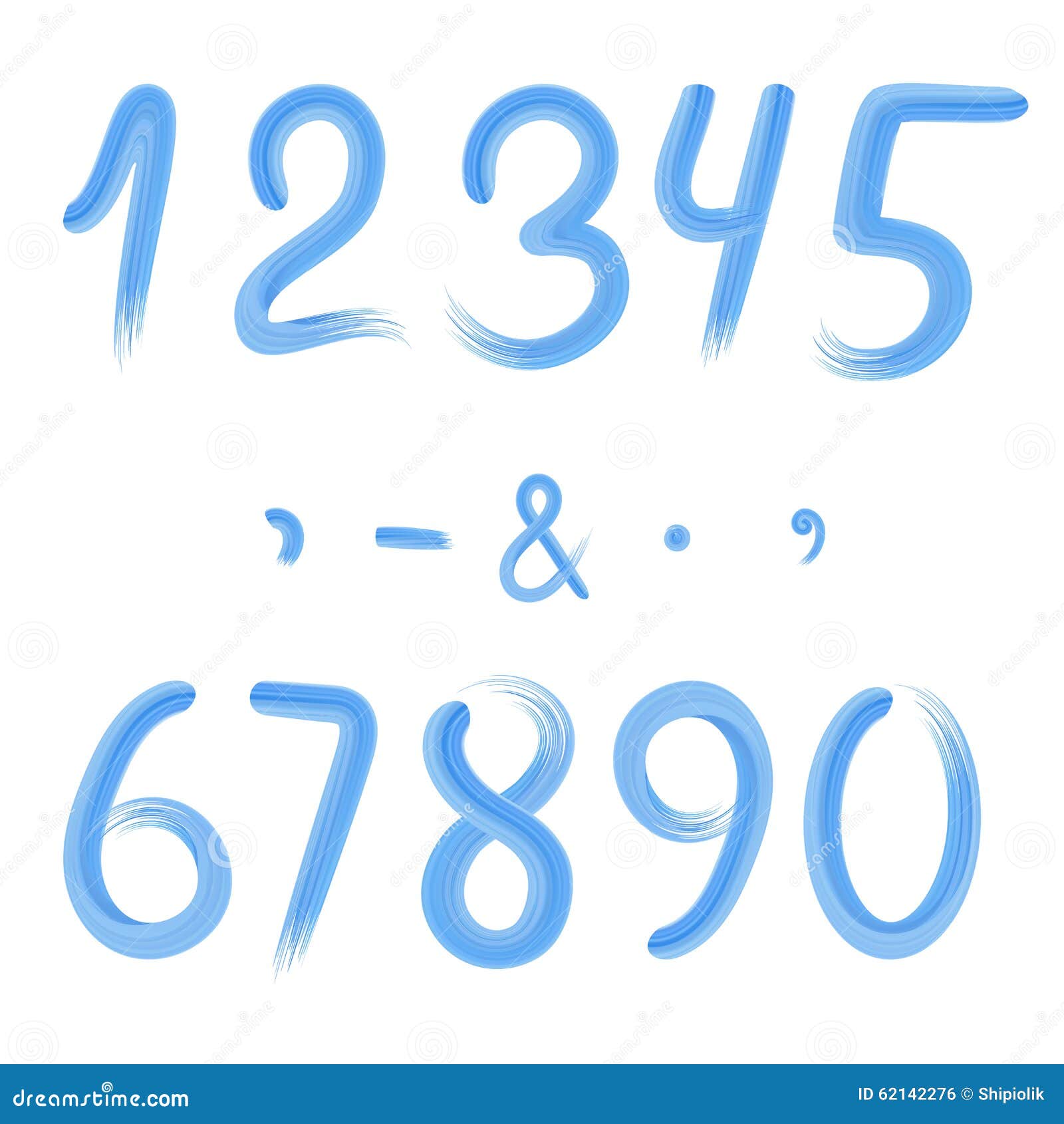 Blue numbers and signs stock vector. Illustration of white - 62142276