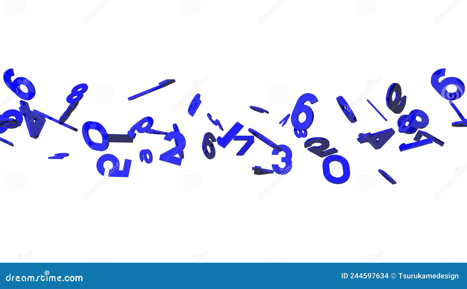 Blue Numbers on White Background. Stock Illustration - Illustration of ...