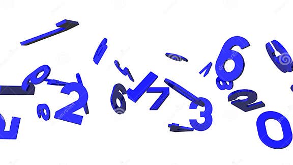 Blue Numbers on White Background. Stock Illustration - Illustration of ...