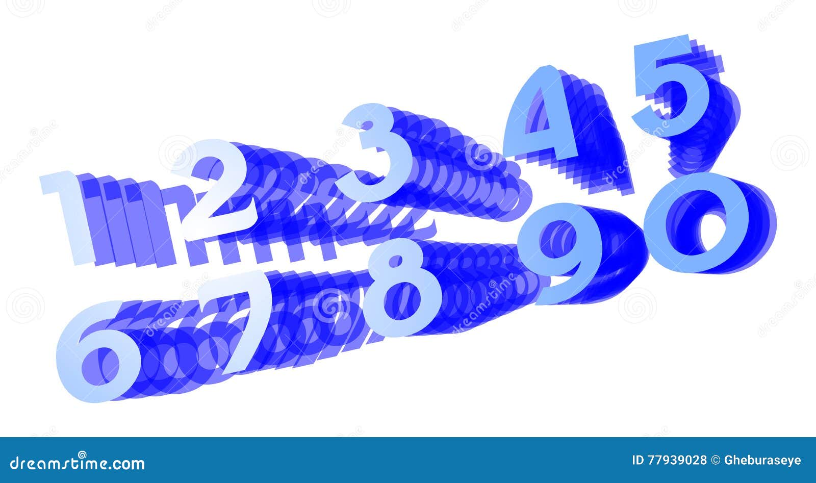 Blue Numbers on White Background Stock Photo - Illustration of holiday ...