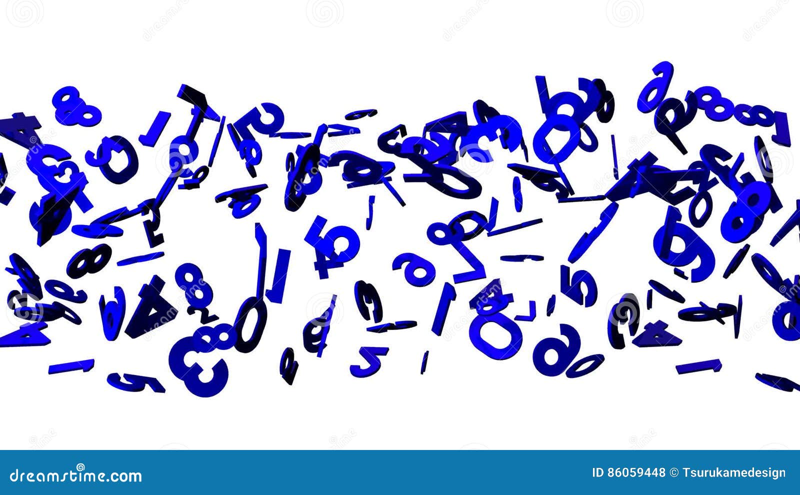 Blue Numbers on White Background Stock Footage - Video of blue ...