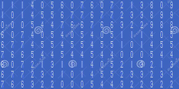 Blue Numeral Tech Design Backdrop. Abstract Display Digit Pattern. Electronic Numbers Background ...