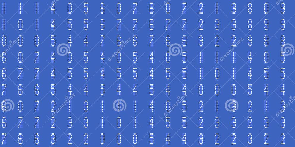 Blue Numeral Tech Design Backdrop. Abstract Display Digit Pattern. Electronic Numbers Background ...