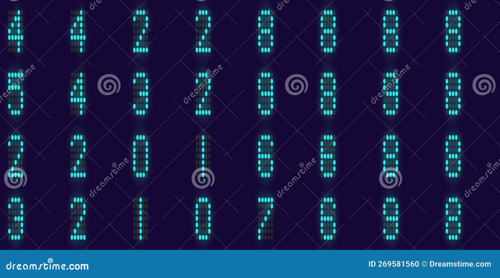 Blue Numeric Binary Creative Surface. Numeral Tech Design Backdrop ...