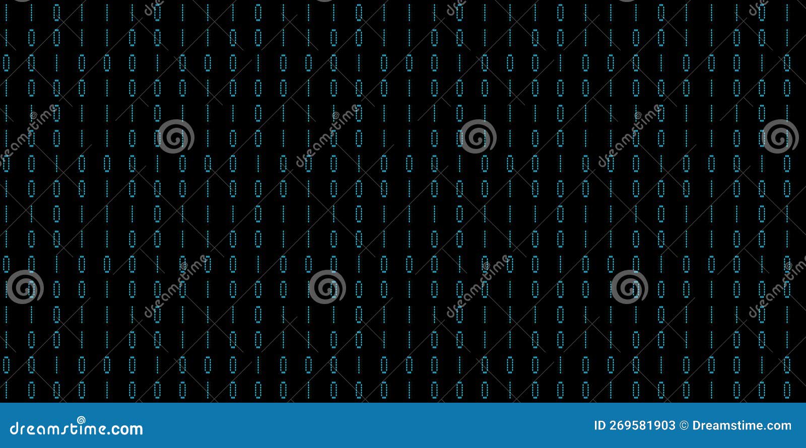 Blue Numeric Binary Creative Surface. Numeral Tech Design Backdrop. Abstract Display Digit ...
