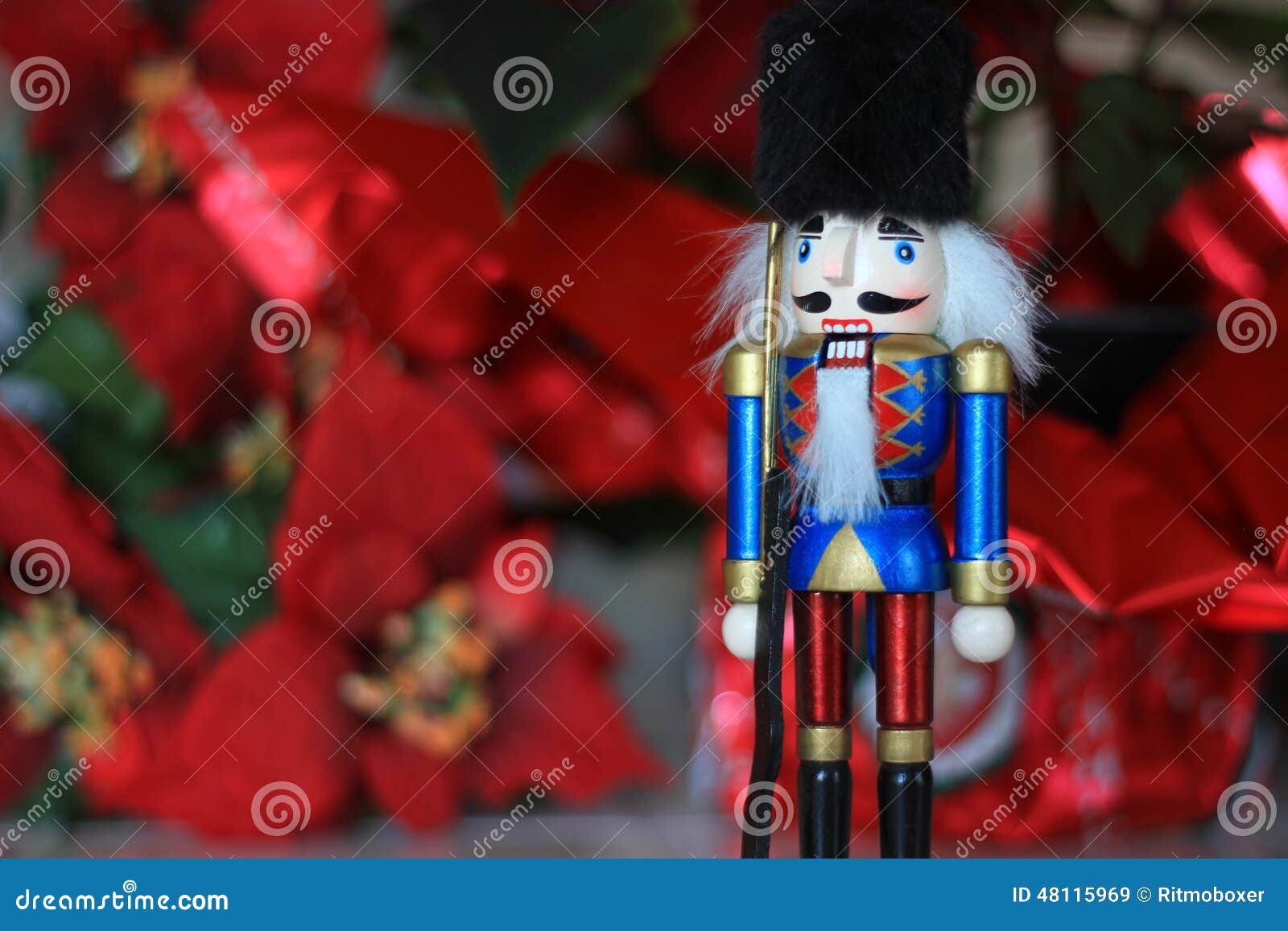 Blue Nutcracker Soldier Toy Stock Image - Image of details, decoration ...