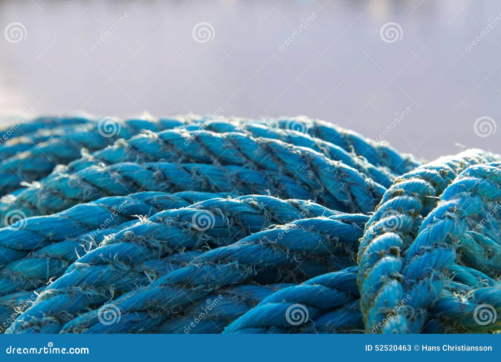 Blue nylon rope close up stock image. Image of closeup - 52520463