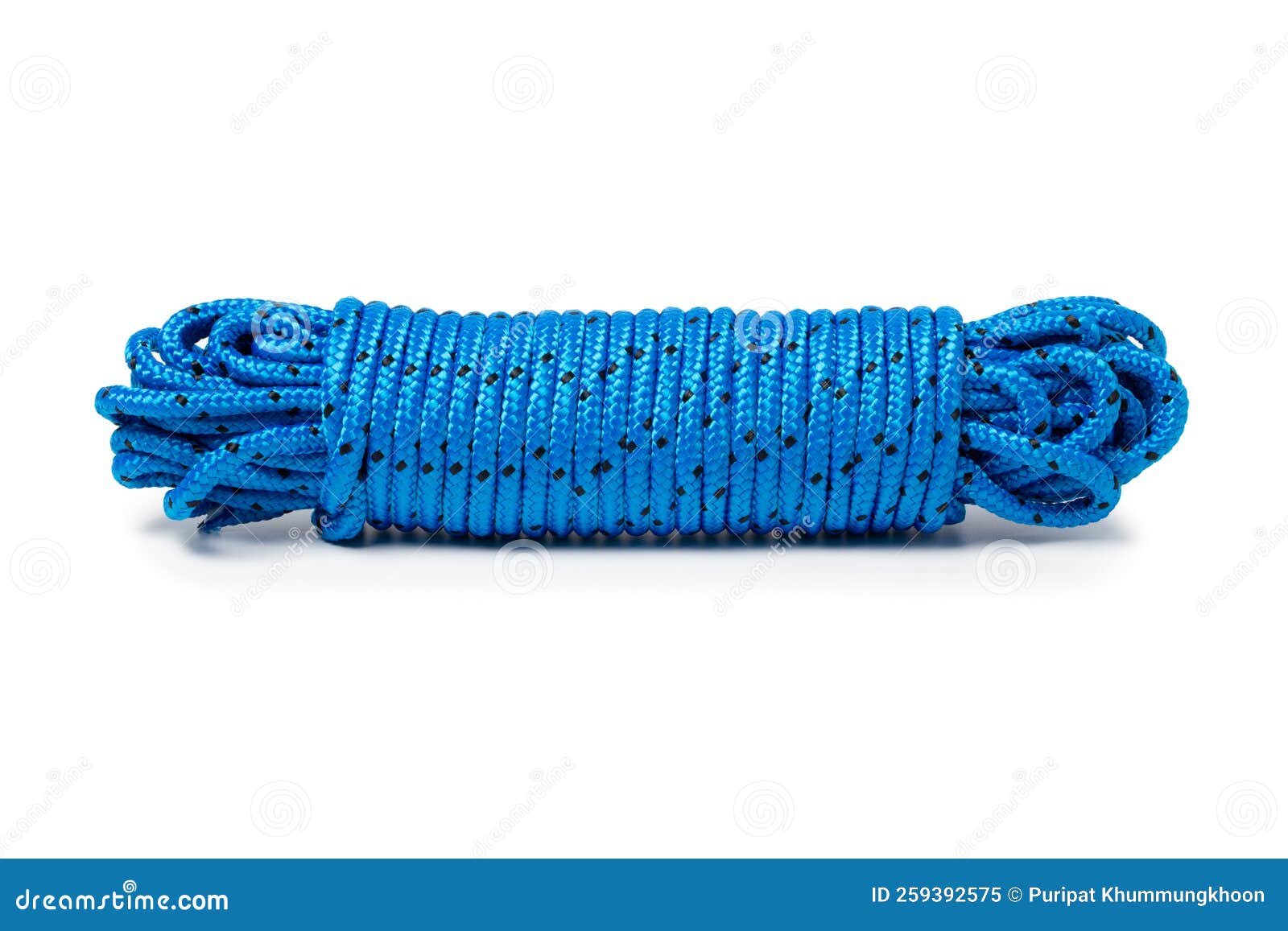Blue Nylon Rope Isolated on White Background Stock Image - Image of ...