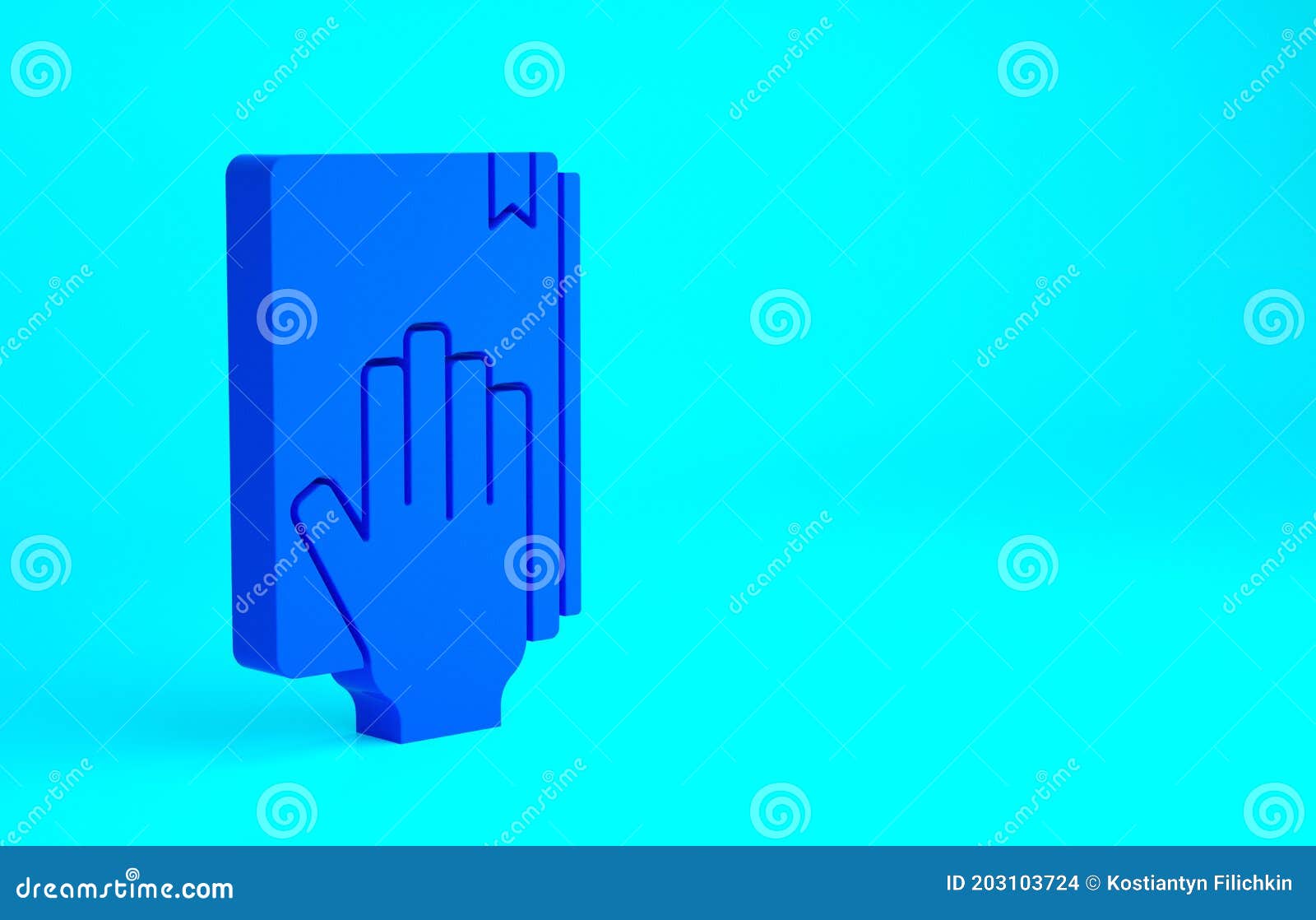 Oath Blue Concept Icon Affirmation In Court Making Pledge On Book