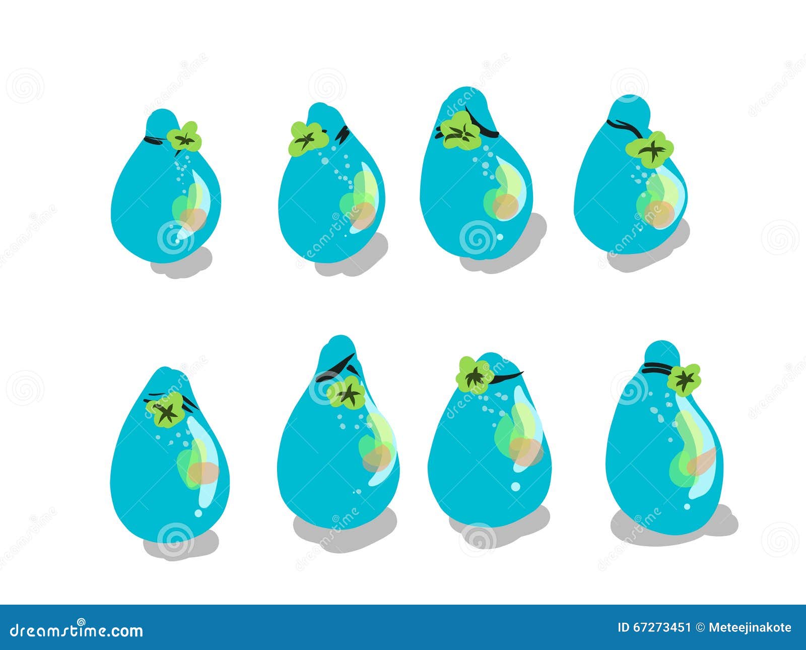 Blue Objects for Decoration Stock Illustration - Illustration of ...