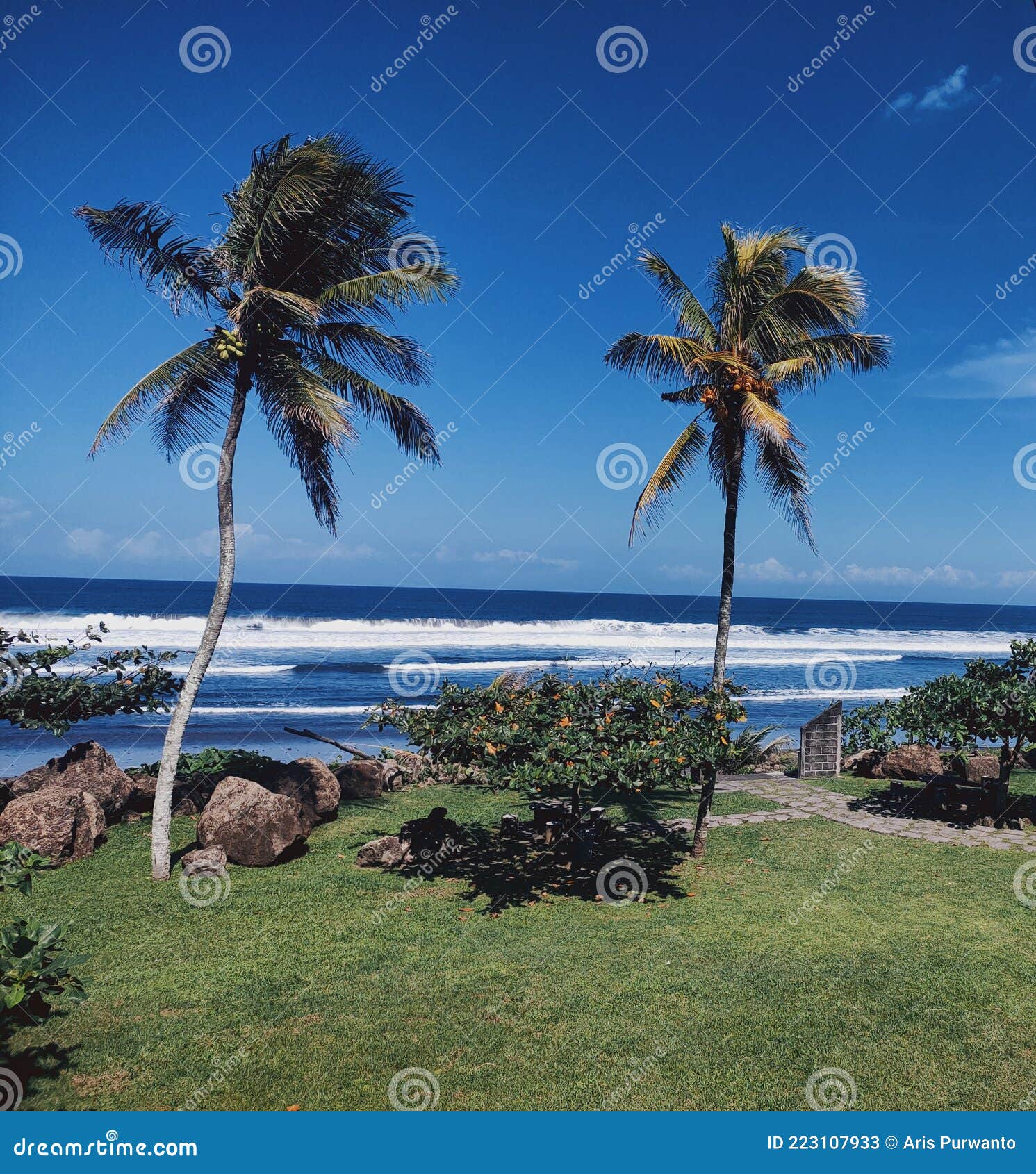 Blue ocean Bali stock image. Image of pantai, bali, ocean - 223107933