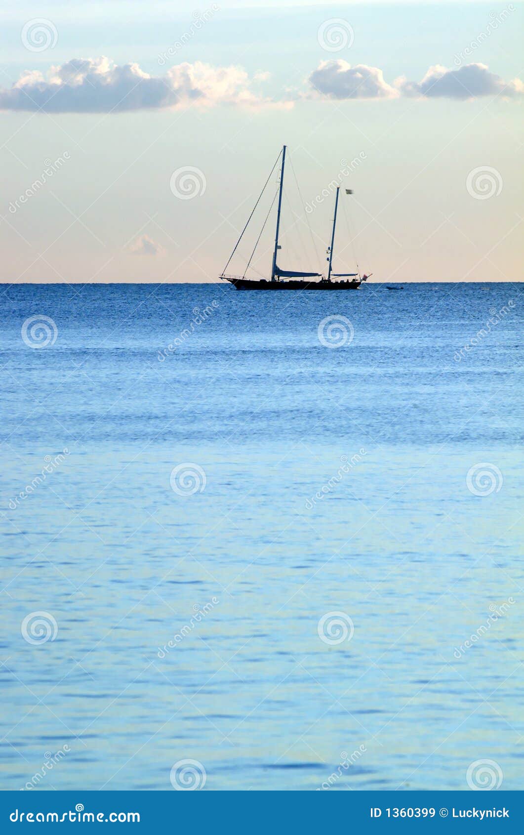 Blue ocean and boat stock image. Image of cloudy, boating - 1360399