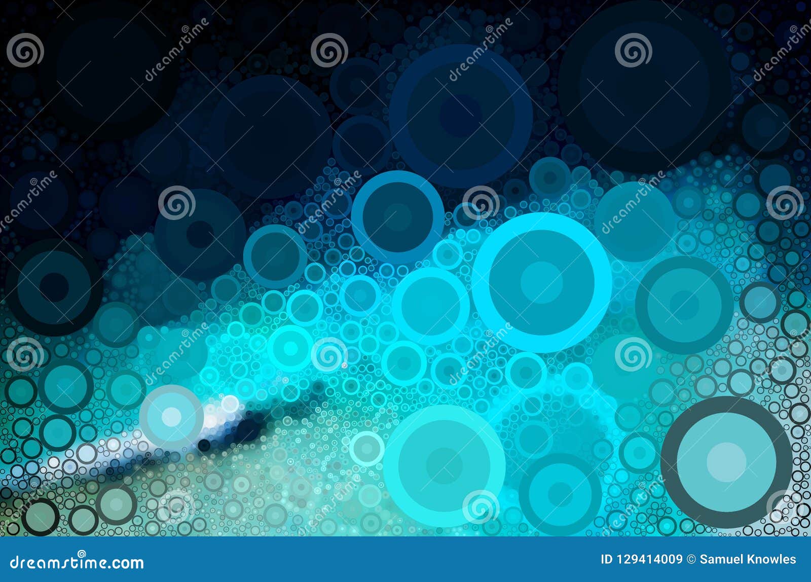 Blue Ocean Circles Abstract Stock Illustration - Illustration of ...