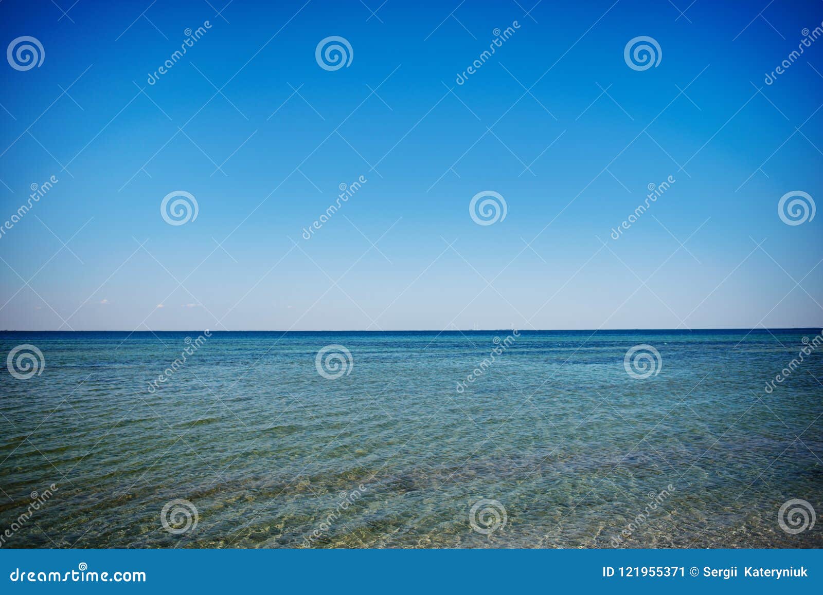The Blue Ocean with Dull Clouds on a Lovely Sunny Day Stock Image ...