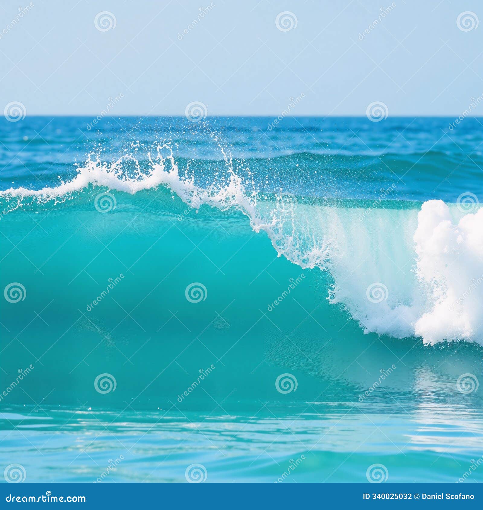 Blue Ocean with Isolating Water Waves on Surface Stock Illustration ...