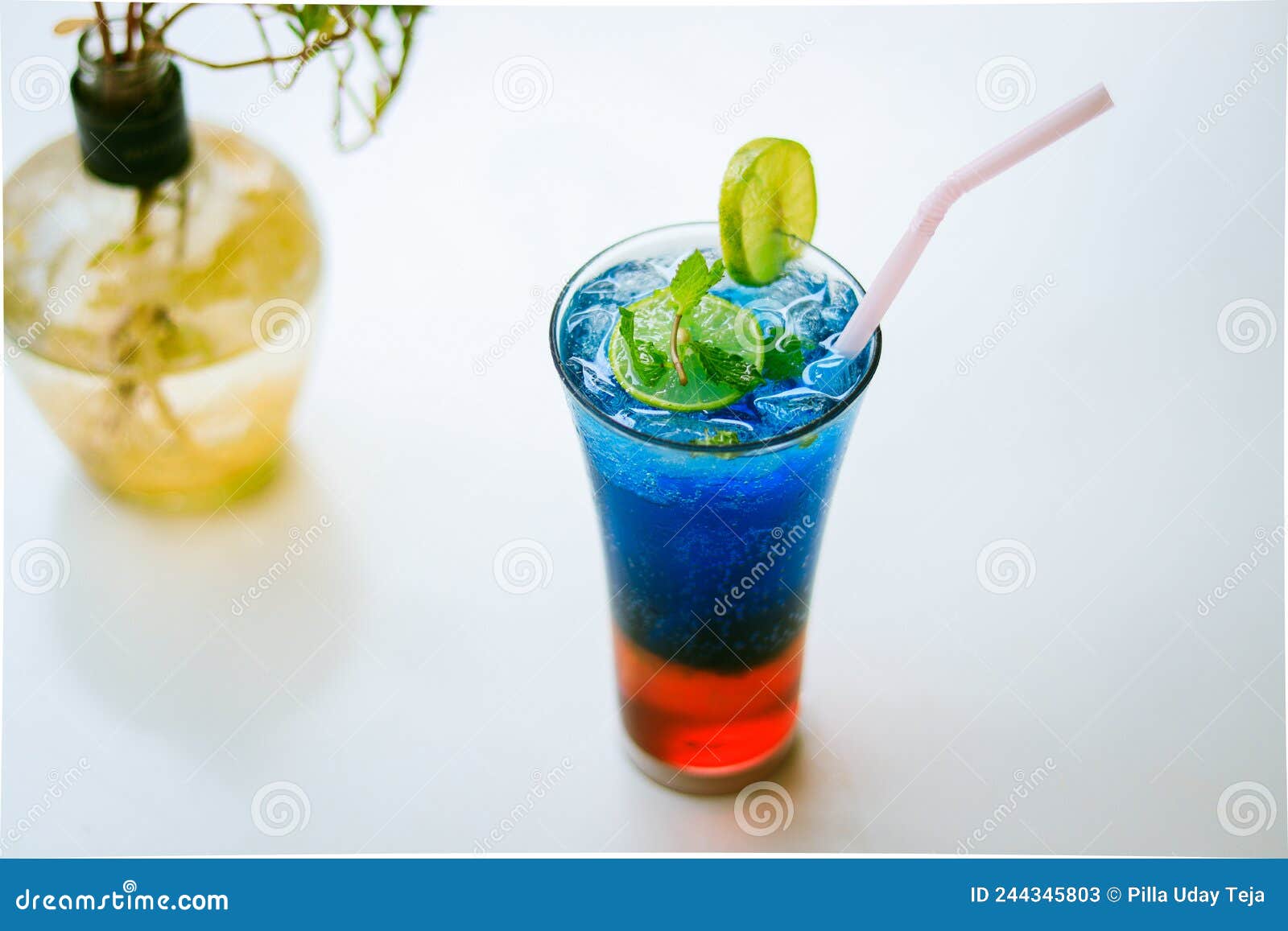Blue ocean mocktail stock image. Image of food, alcohol - 244345803
