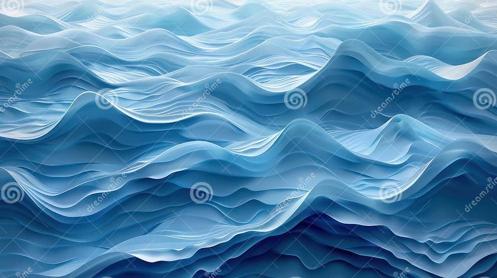 Blue Ocean Rhythm: Seamless Vector Waves Pattern Stock Illustration ...