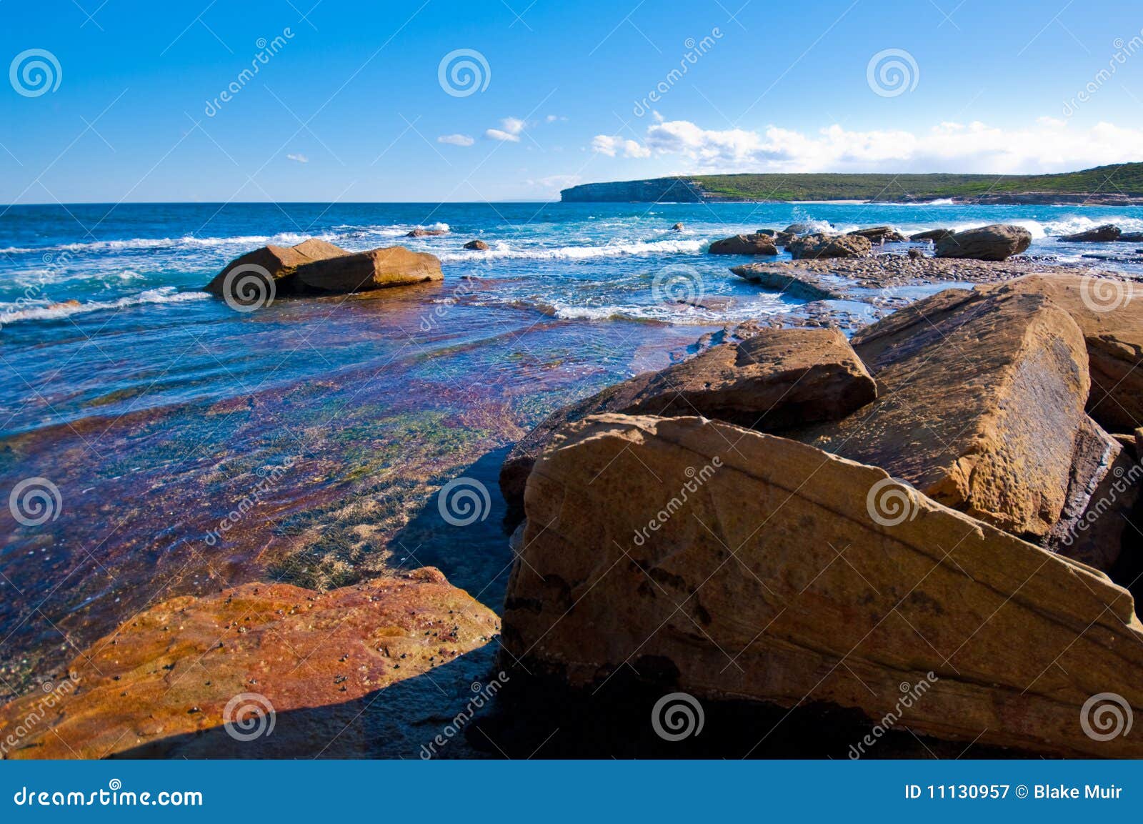 Blue ocean with rocks stock image. Image of natural, background - 11130957