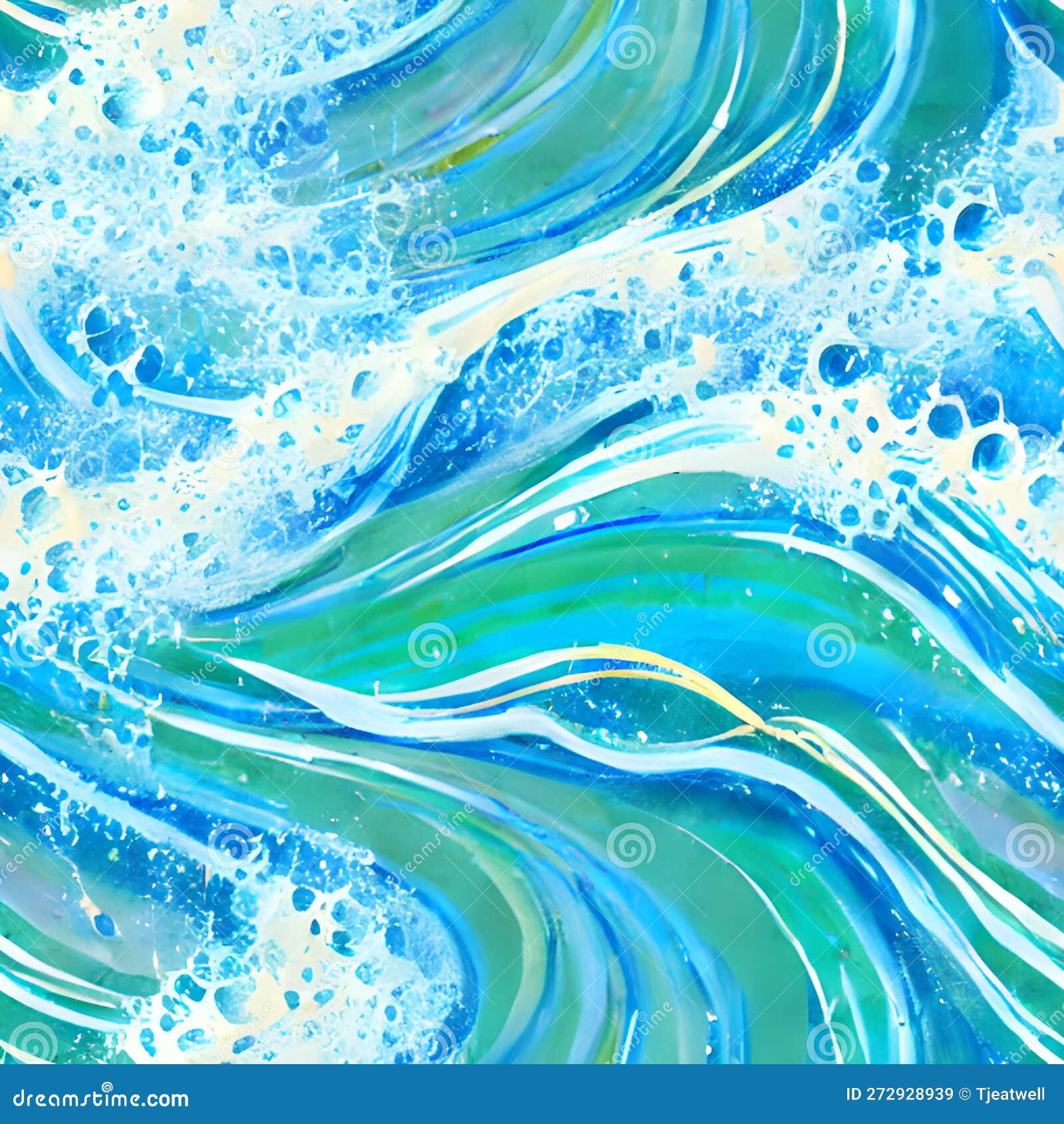 Blue Ocean Sea Waves Pattern Stock Illustration - Illustration of beach ...