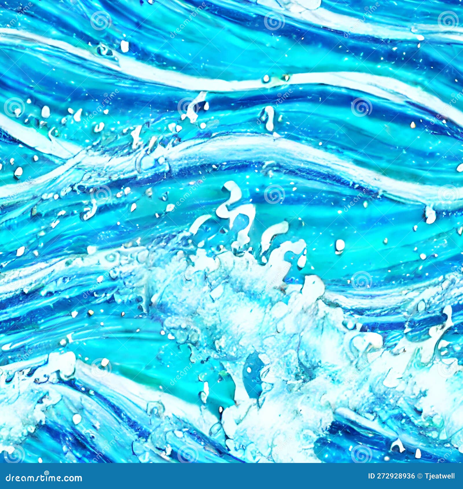 Blue Ocean Sea Waves Pattern Stock Illustration - Illustration of curl ...