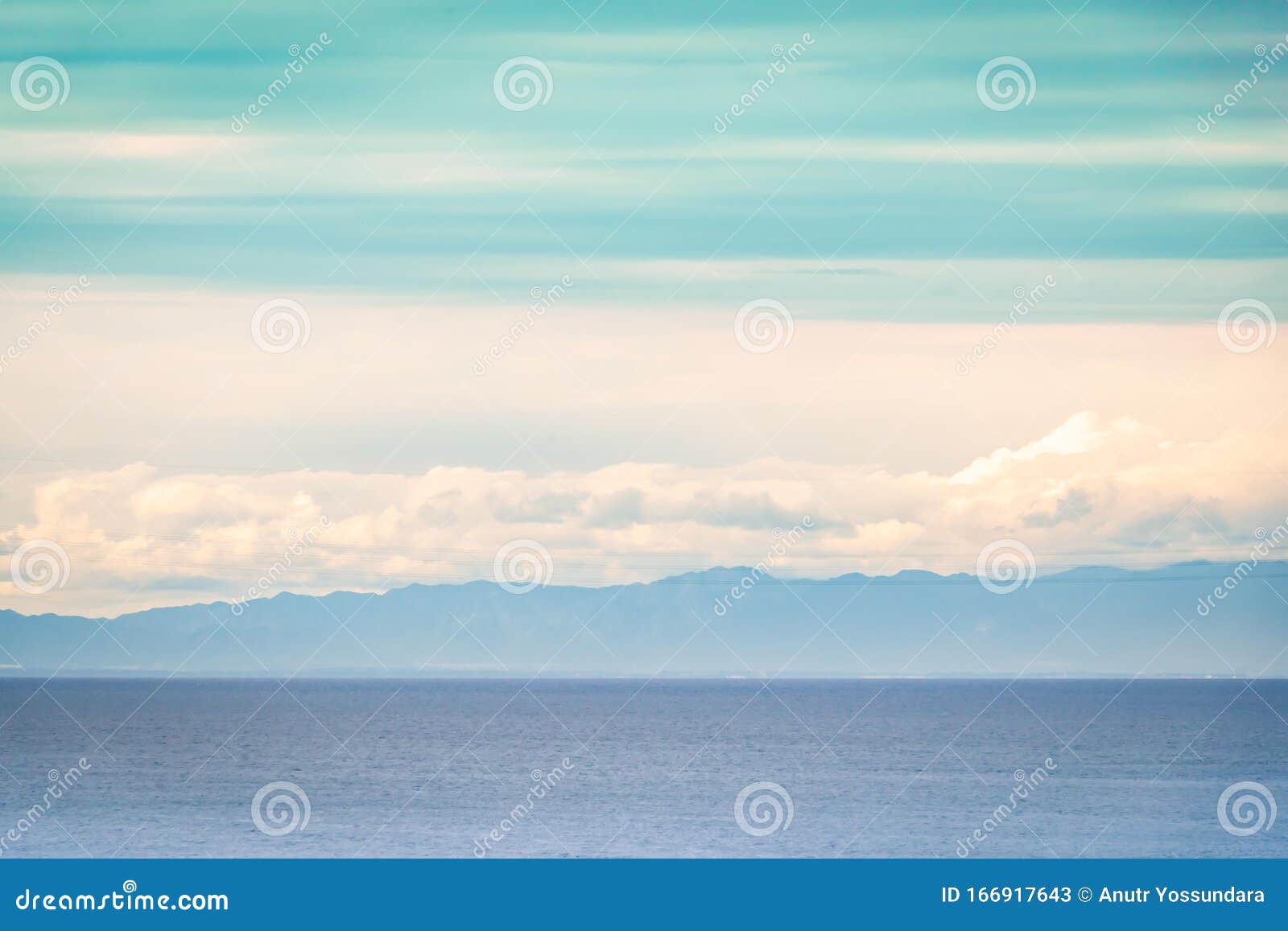 Blue Ocean Sky Seascape Cloud for Peacful Cloud Space Background ...