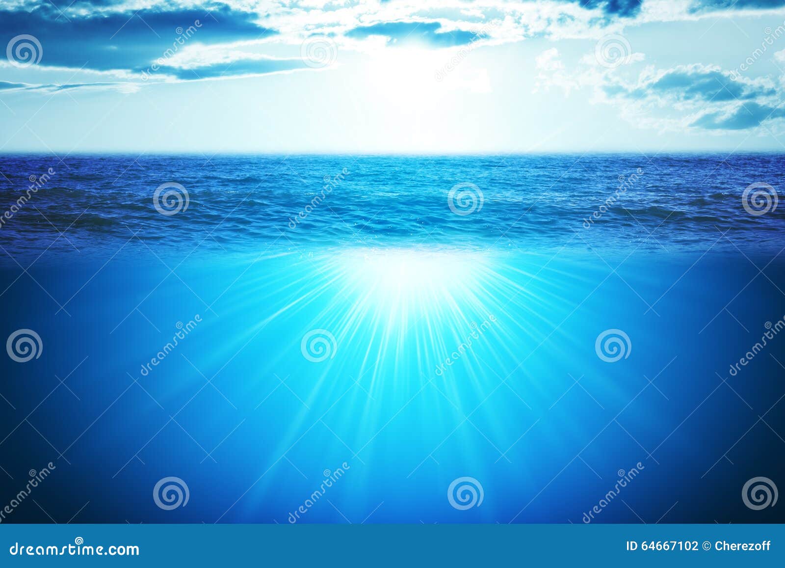 Blue ocean and sky stock photo. Image of heaven, scenic - 64667102