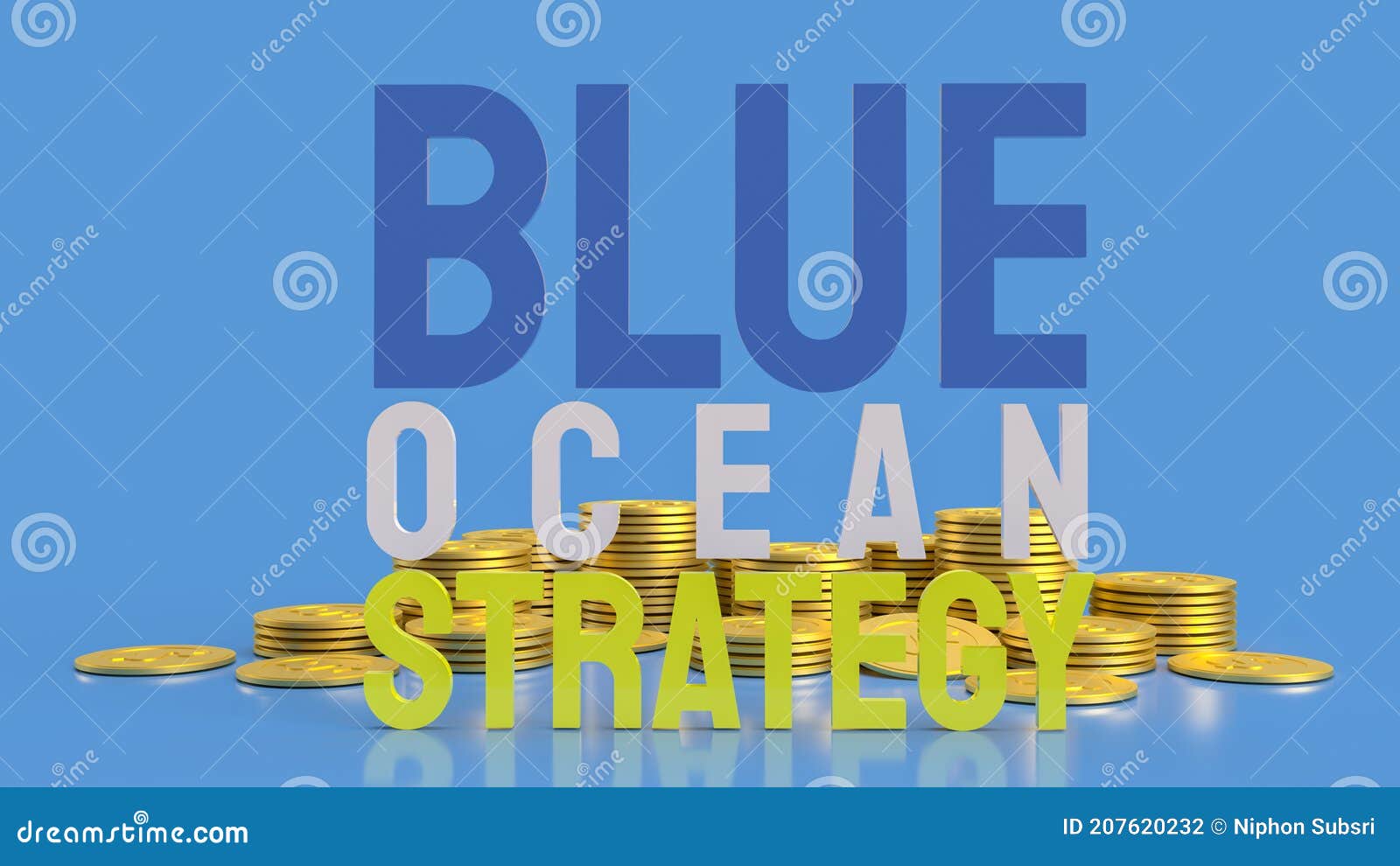 Red Ocean Strategy VS Blue Ocean Strategy Vector | CartoonDealer.com ...