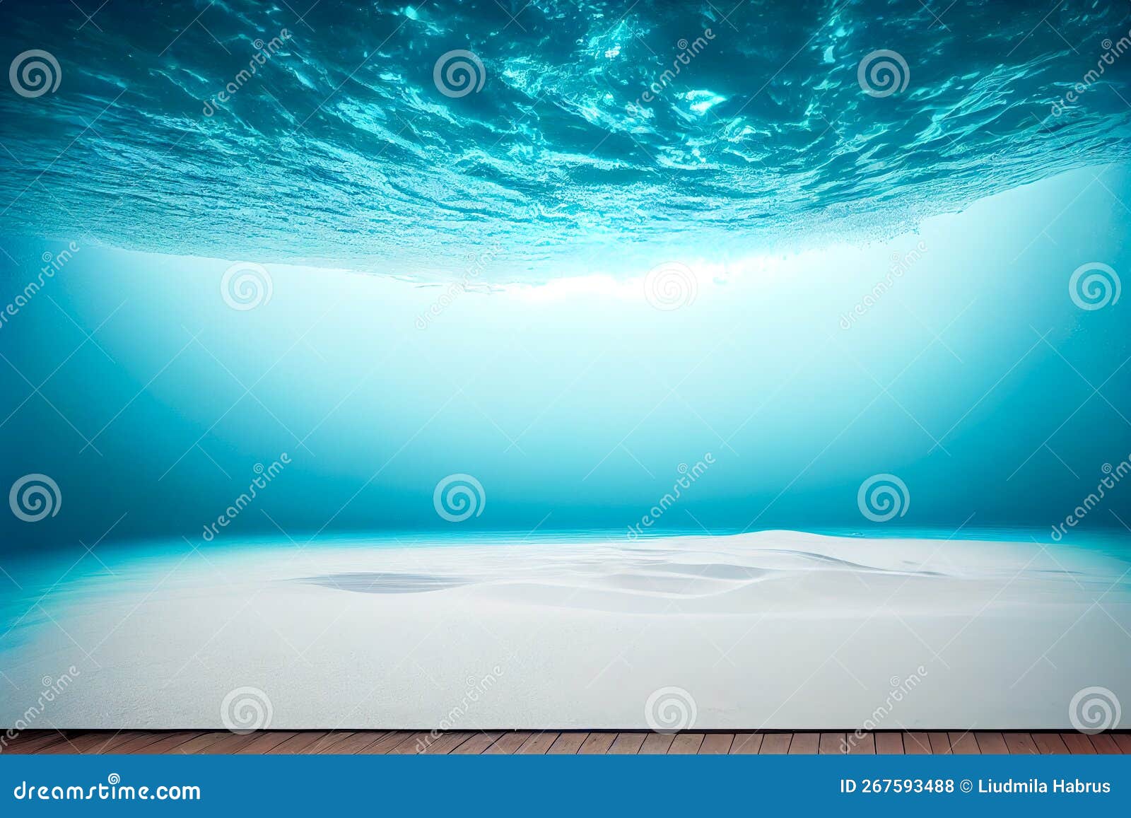 Blue Ocean Surface Seen from Underwater. Underwater Background Bottom ...