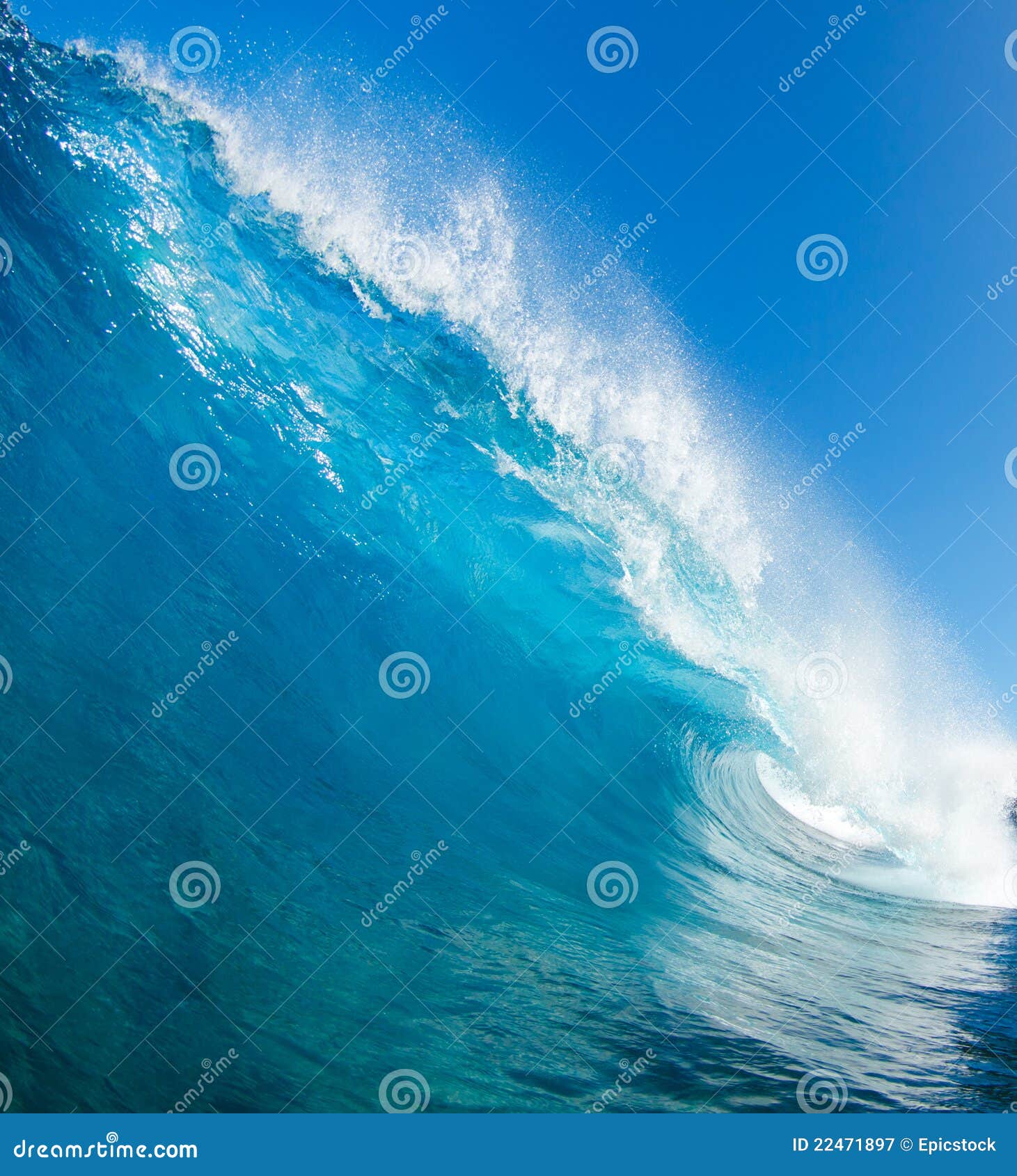 Blue Ocean Wave stock image. Image of active, hawaii - 22471897