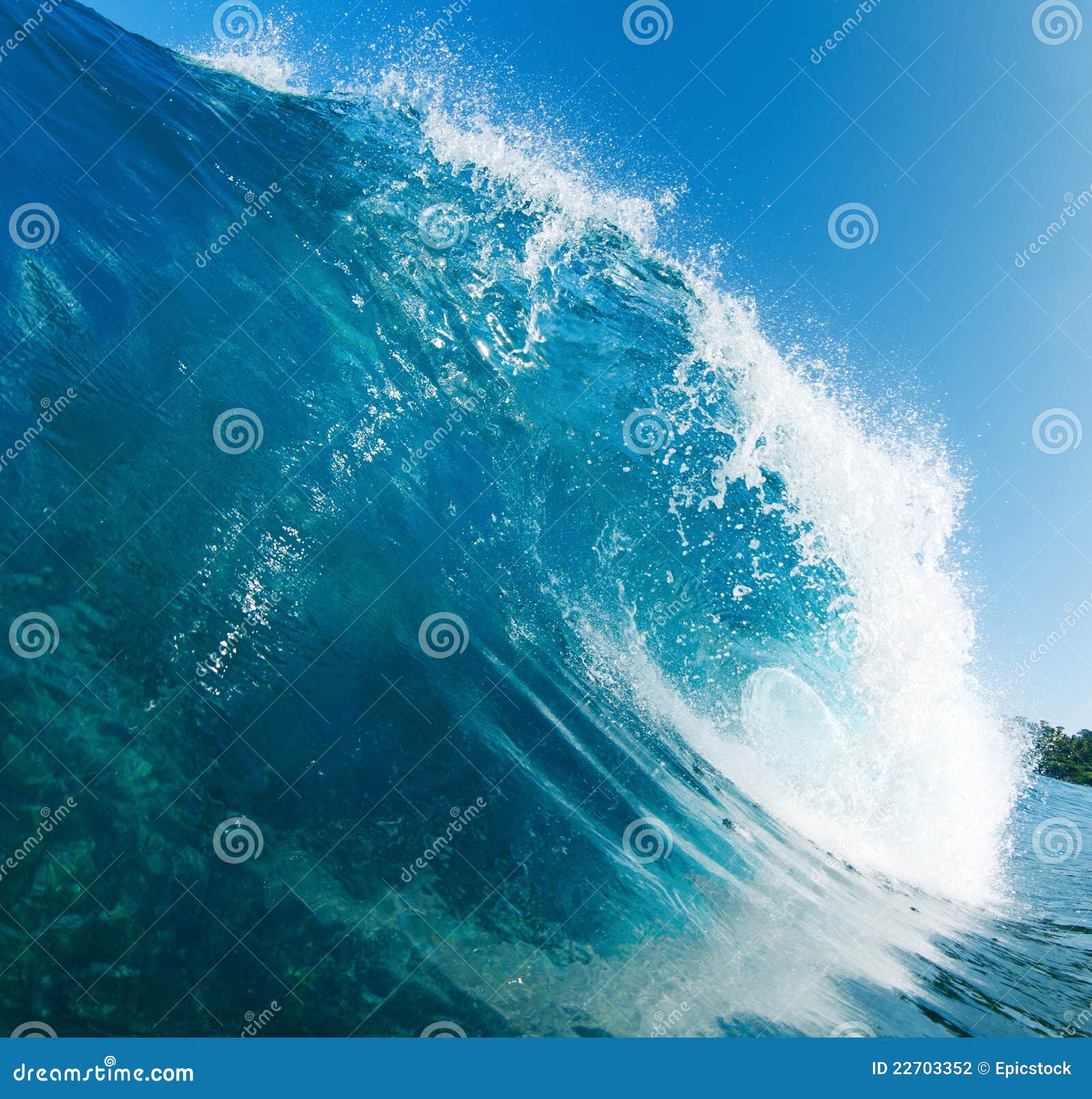 Blue Ocean Wave stock photo. Image of sunshine, ocean - 22703352