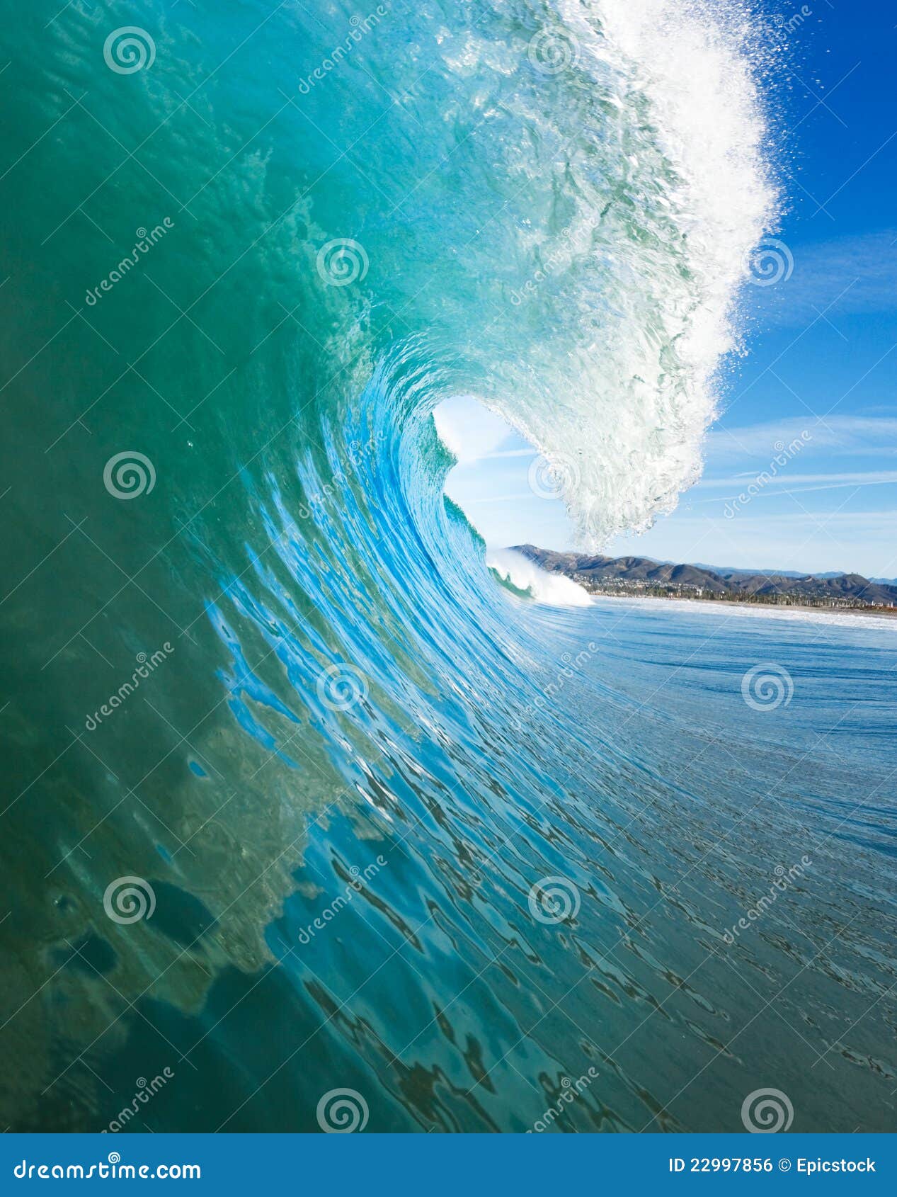 Blue Ocean Wave stock photo. Image of splash, scenic - 22997856